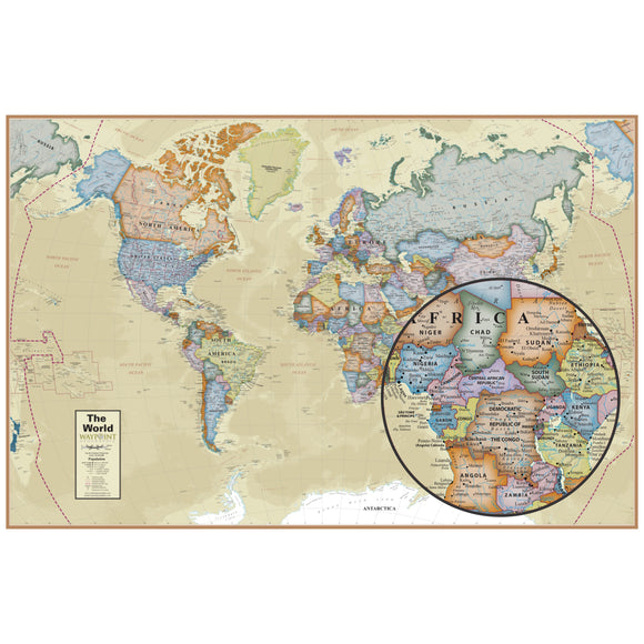Boardroom World Wall Map (24 x 36) – Waypoint Geographic